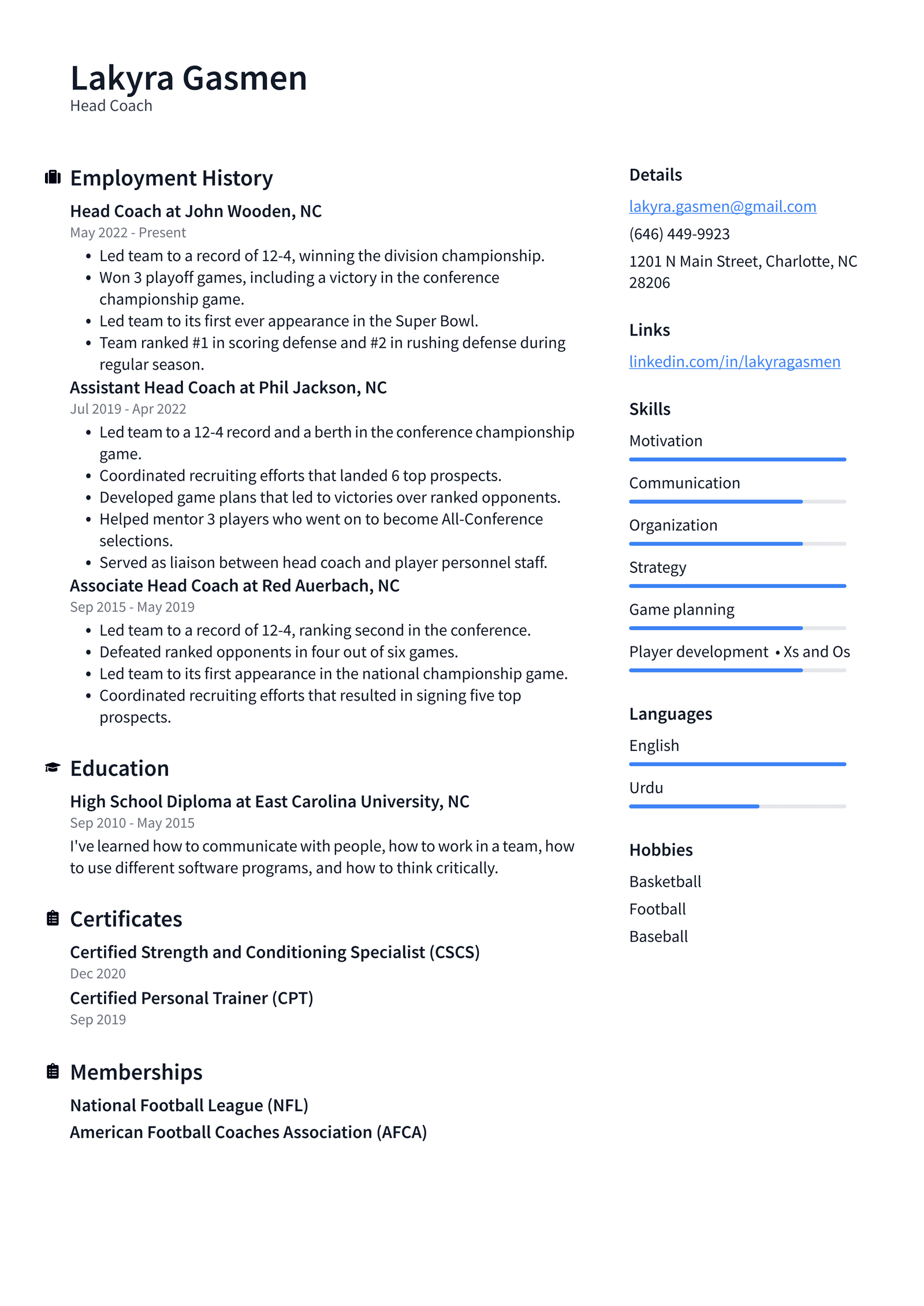 Track Coach Resume Example and Writing Guide - ResumeLawyer