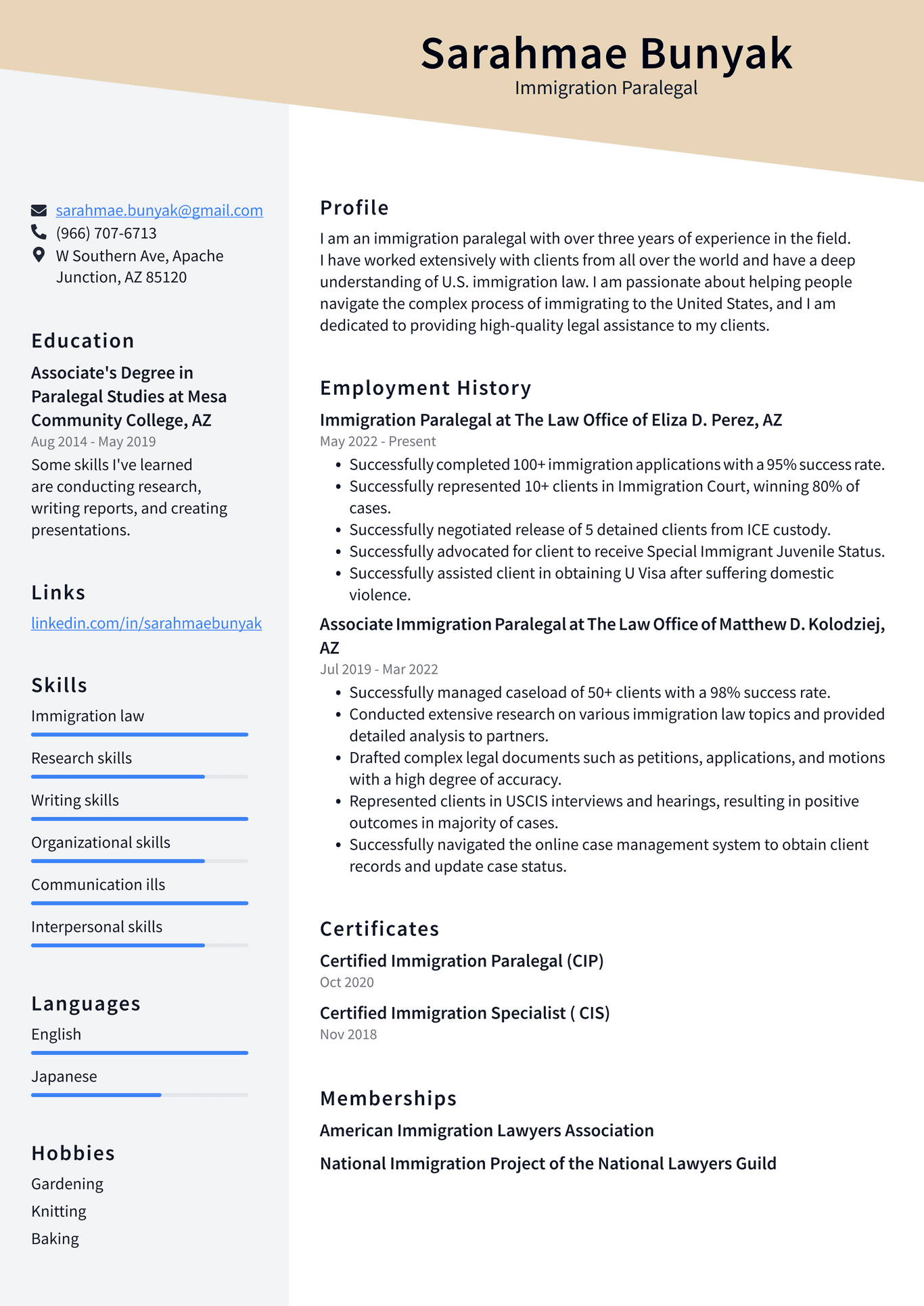 Paralegal Resume Example and Writing Guide - ResumeLawyer