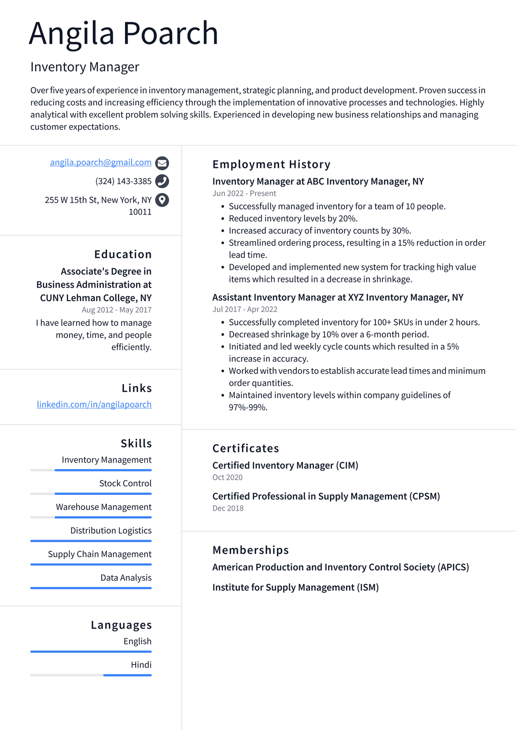 Warehouse Supervisor Resume Example and Writing Guide - ResumeLawyer