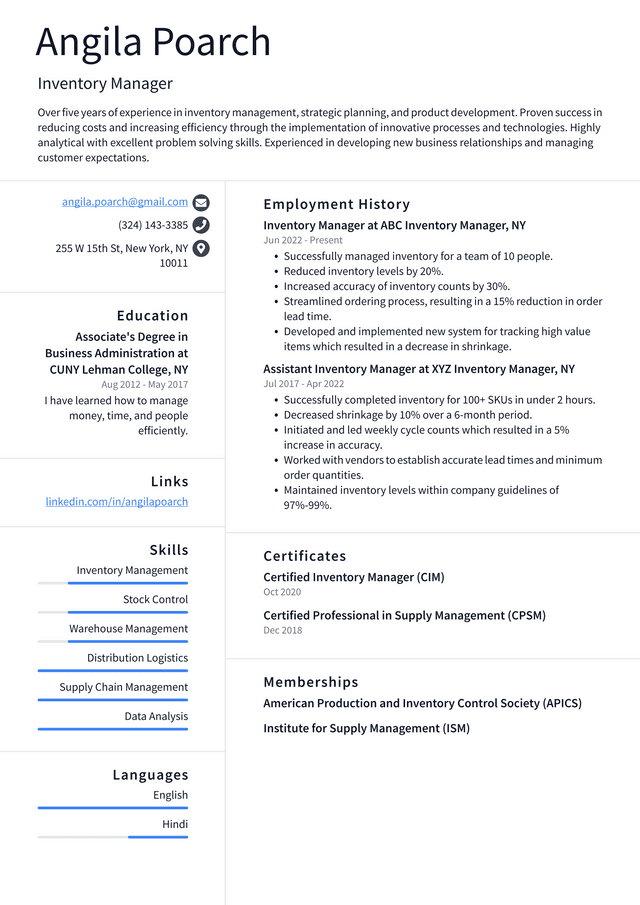 Warehouse Supervisor Resume Example and Writing Guide - ResumeLawyer