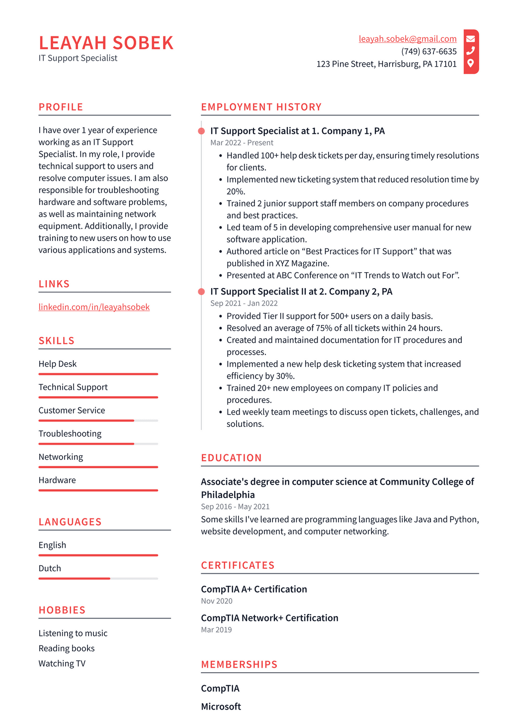 IT Specialist Resume Example and Writing Guide - ResumeLawyer