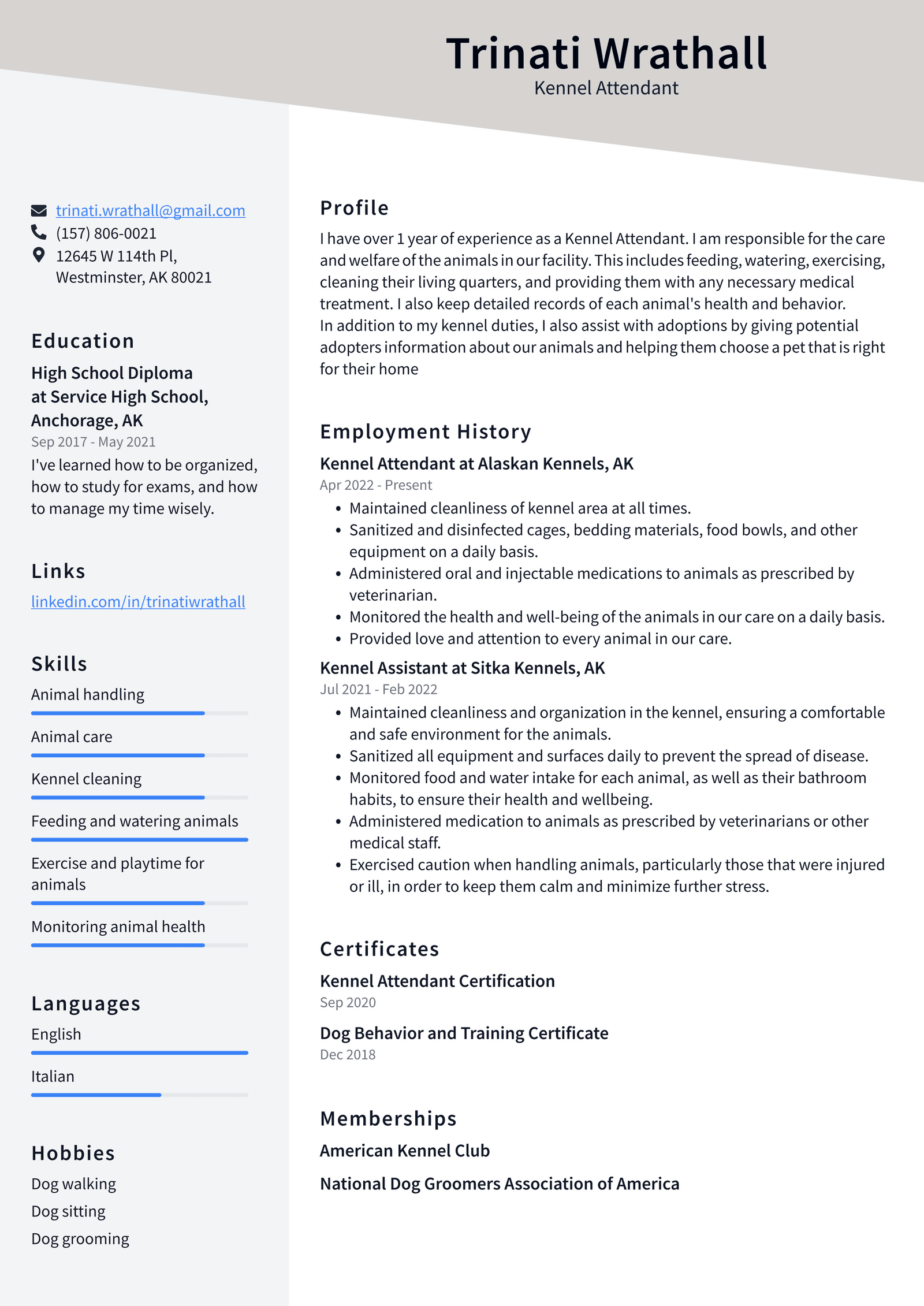 Veterinary Assistant Resume Example and Writing Guide - ResumeLawyer