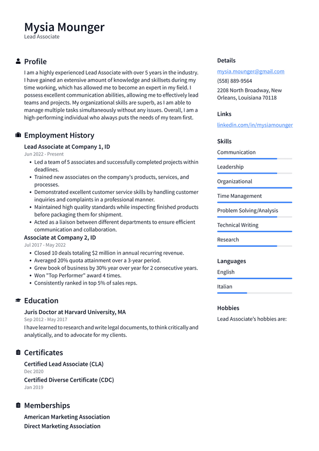 Team Lead Resume Example and Writing Guide - ResumeLawyer