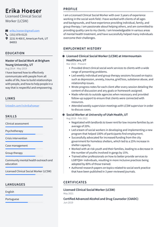 Marriage and Family Therapist Resume Example and Writing Guide