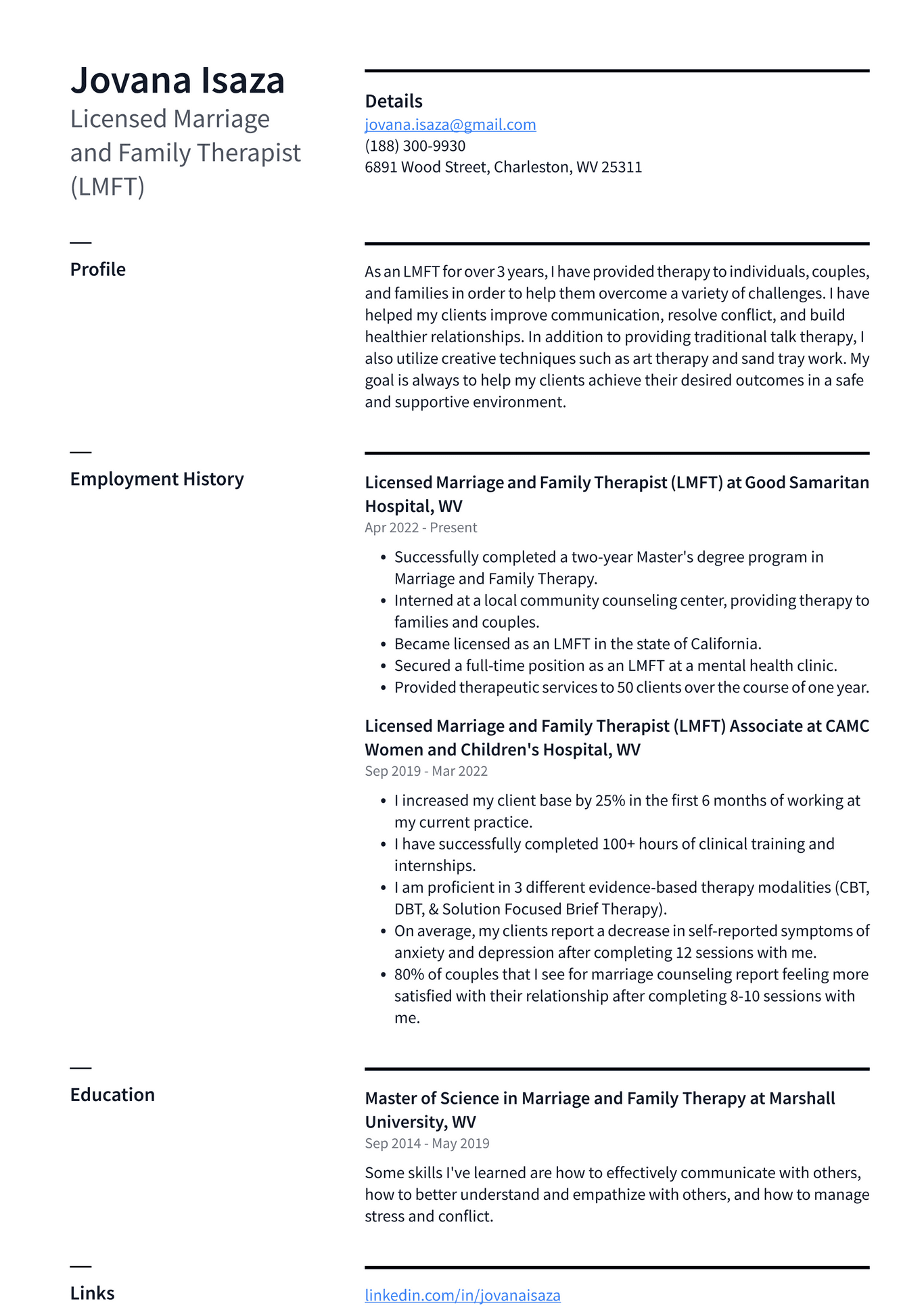 Psychotherapist Resume Example and Writing Guide - ResumeLawyer