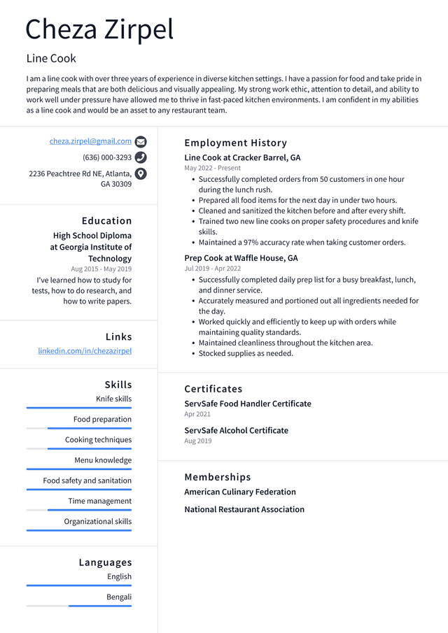 Dishwasher Resume Example and Writing Guide - ResumeLawyer
