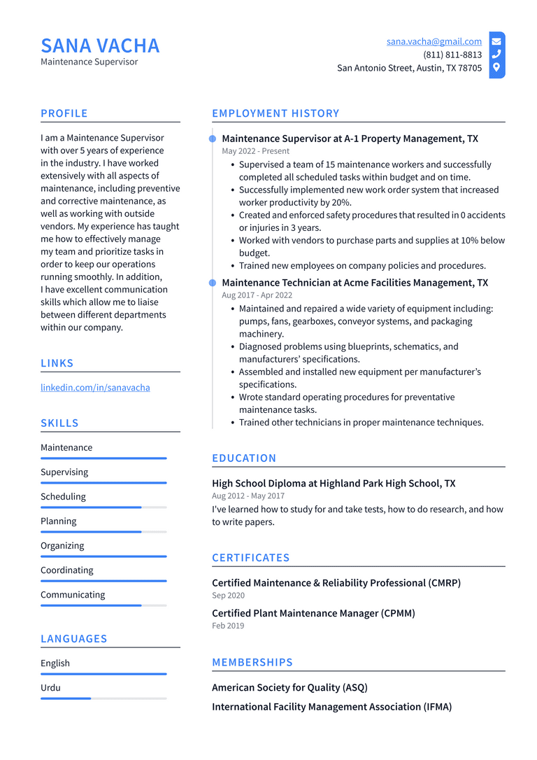 Maintenance Worker Resume Example and Writing Guide - ResumeLawyer