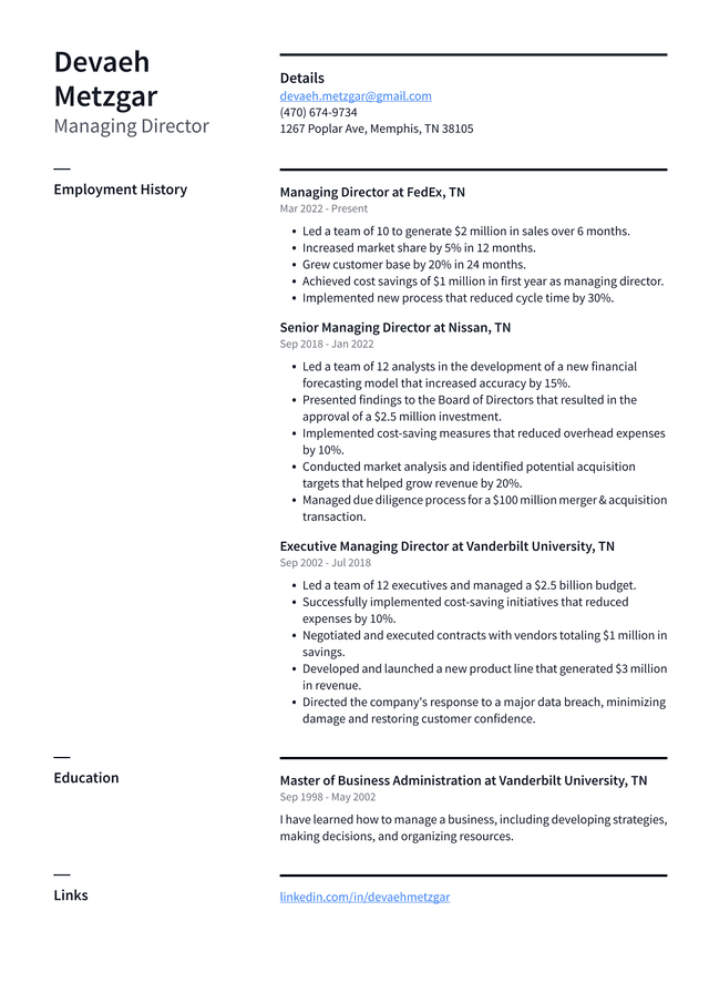 Business Manager Resume Example and Writing Guide - ResumeLawyer