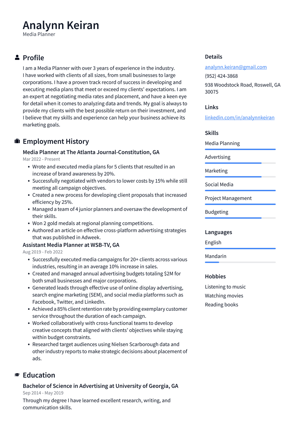 Account Manager Resume Example and Writing Guide - ResumeLawyer