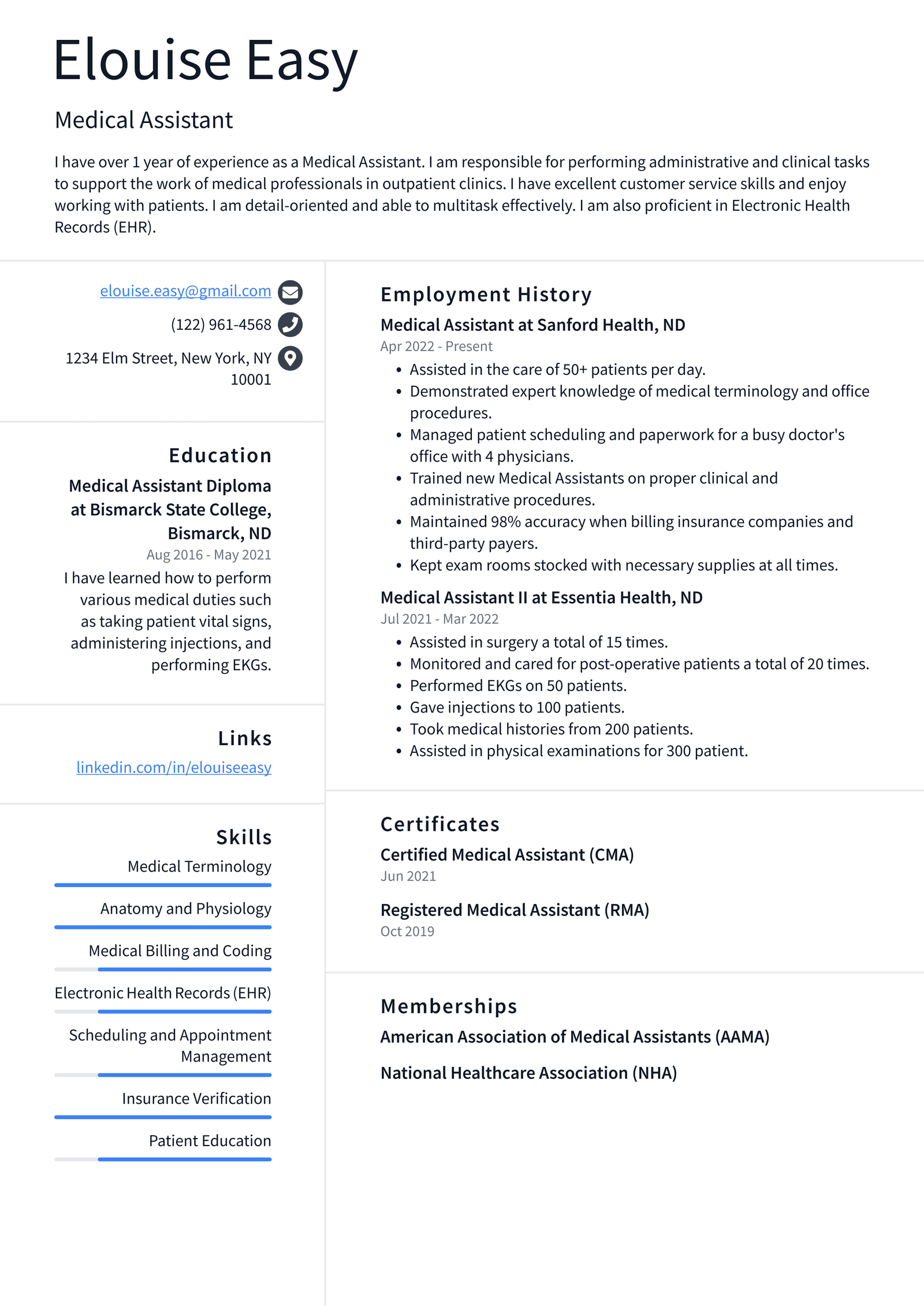 Medical Resume Example and Writing Guide - ResumeLawyer