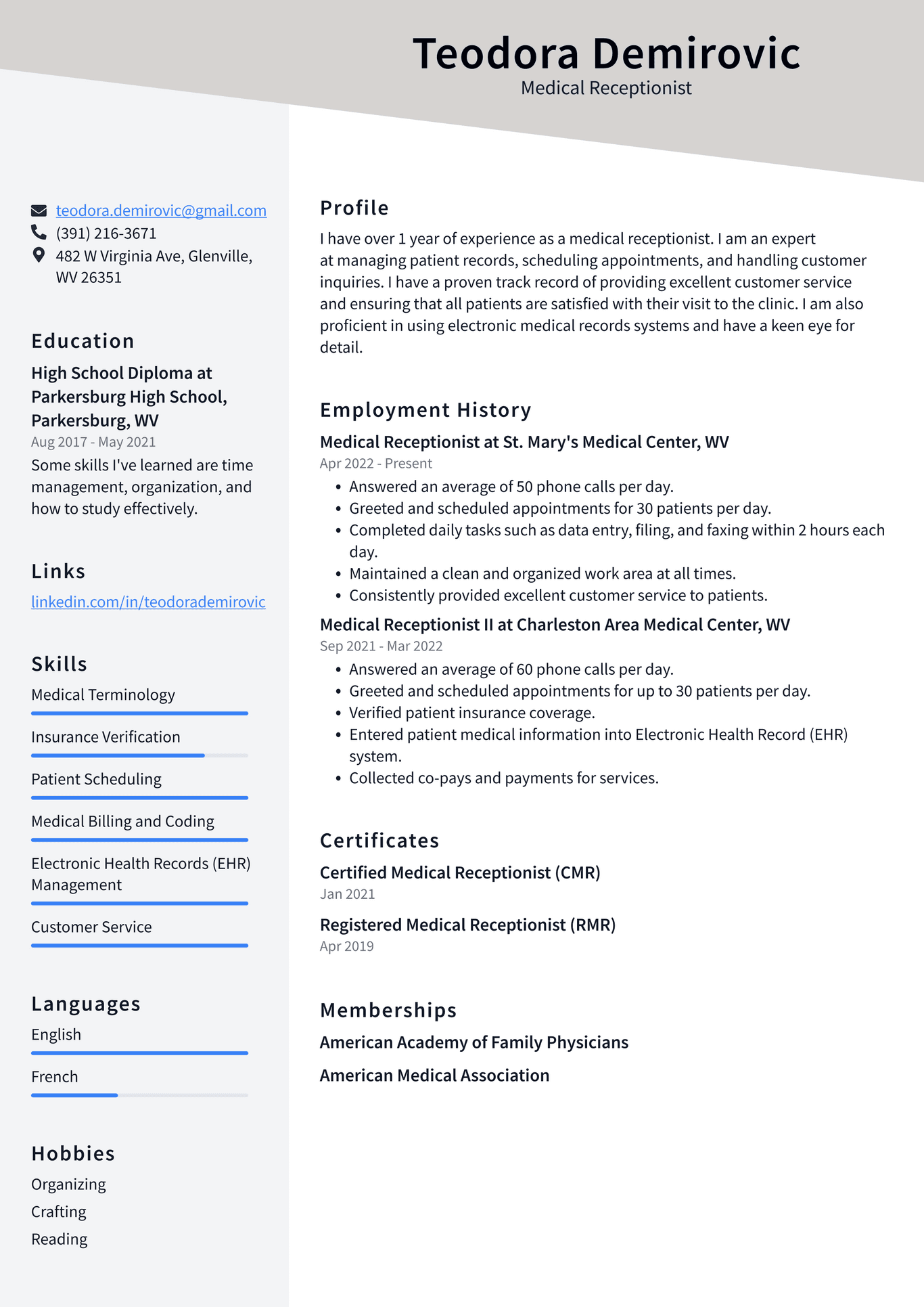 Medical Resume Example and Writing Guide - ResumeLawyer