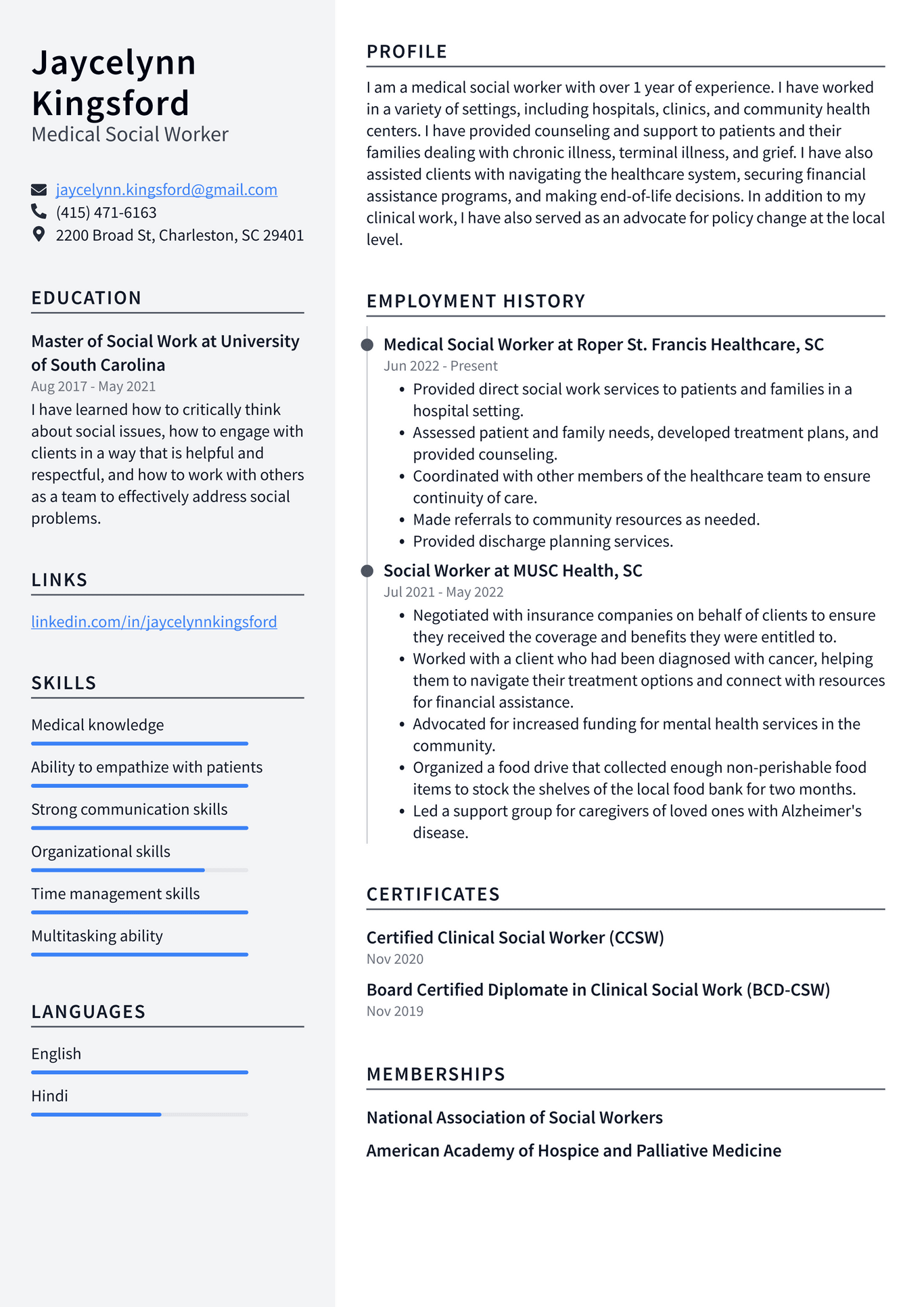 Social Work Resume Example and Writing Guide - ResumeLawyer