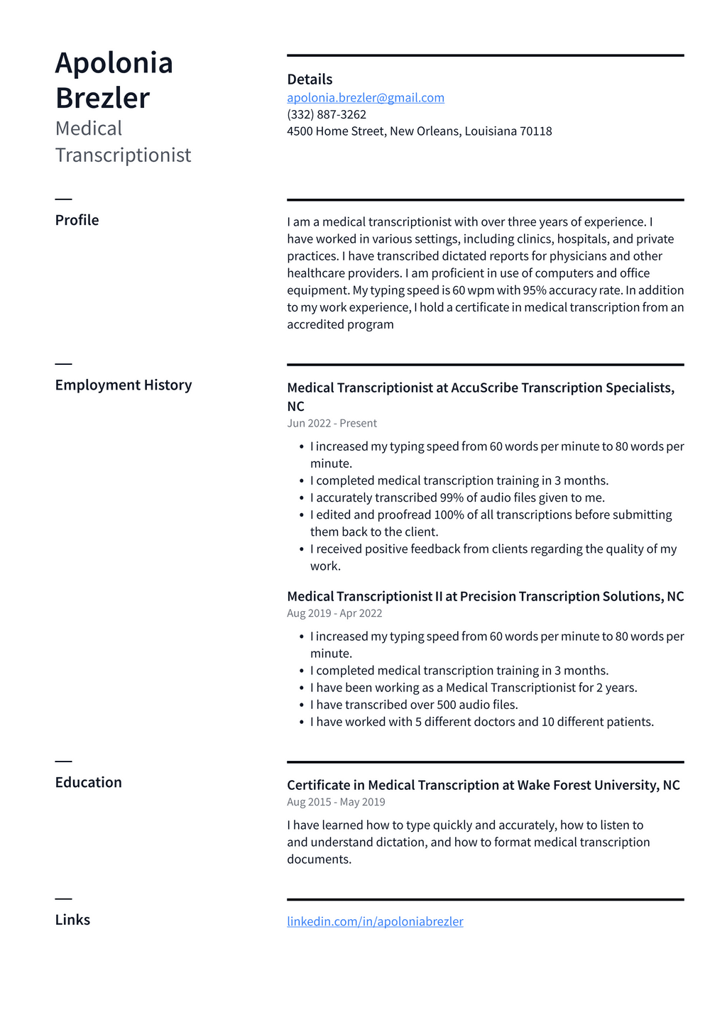 Medical Resume Example and Writing Guide - ResumeLawyer