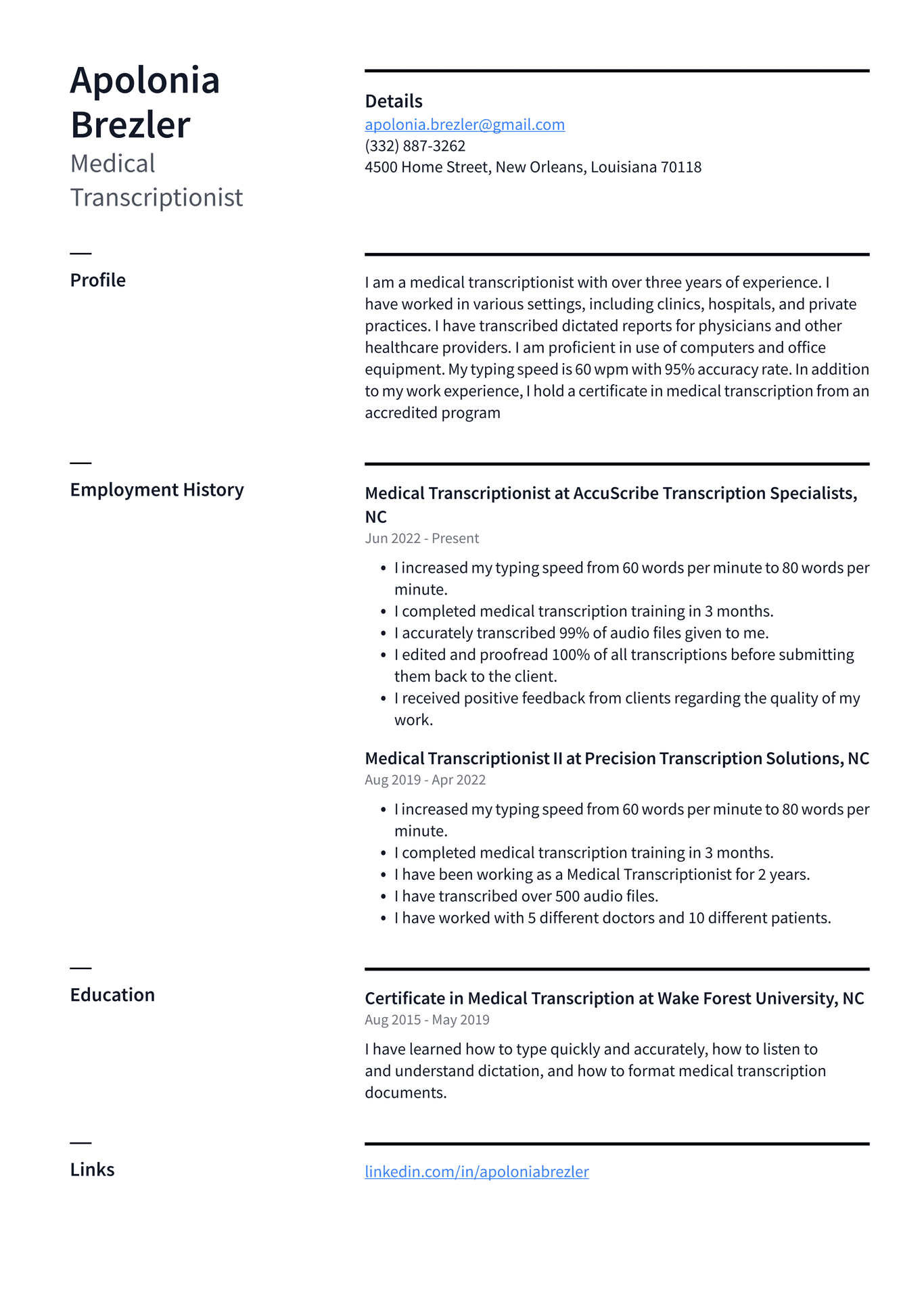 Medical Resume Example and Writing Guide - ResumeLawyer