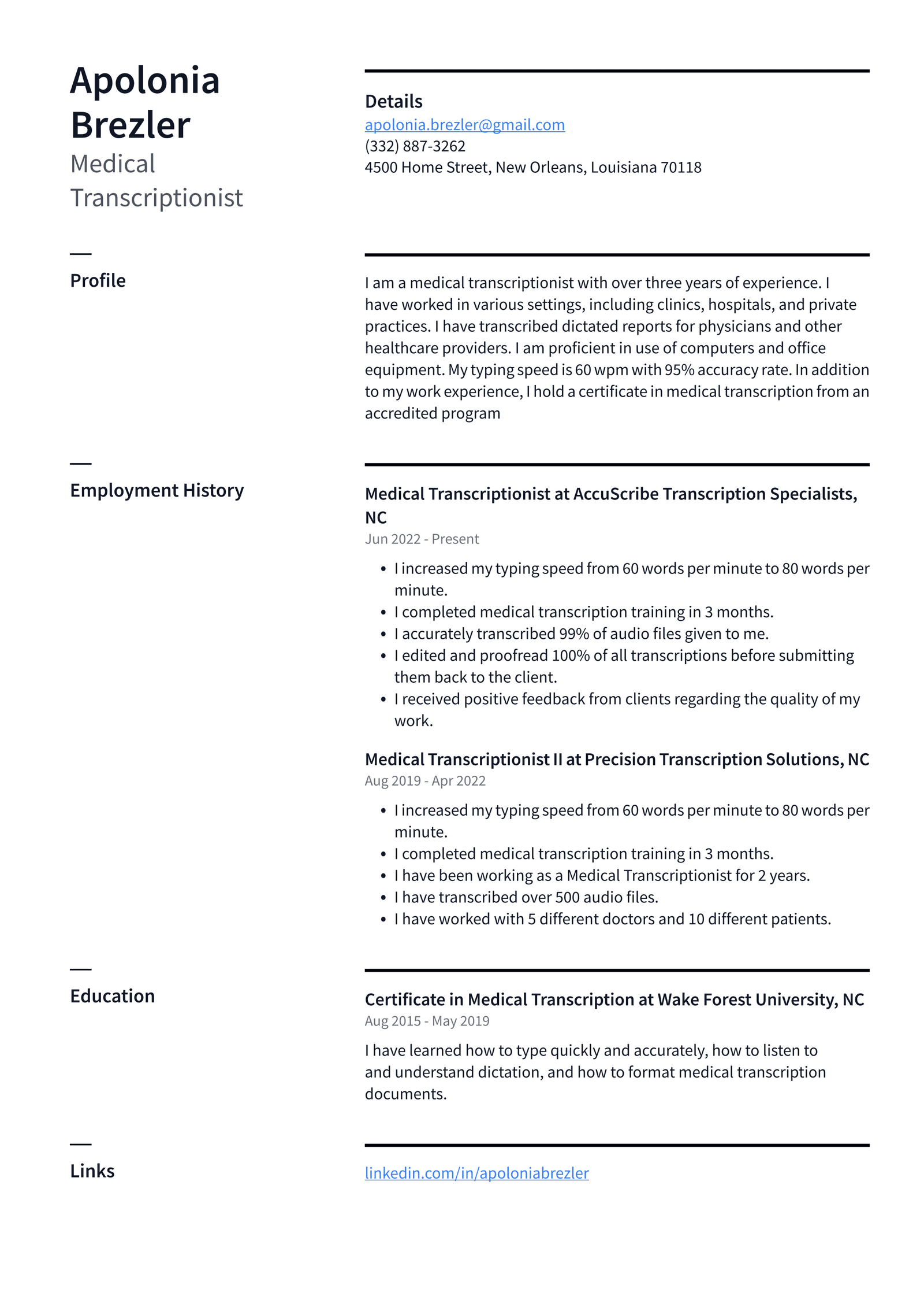 Medical Resume Example and Writing Guide - ResumeLawyer