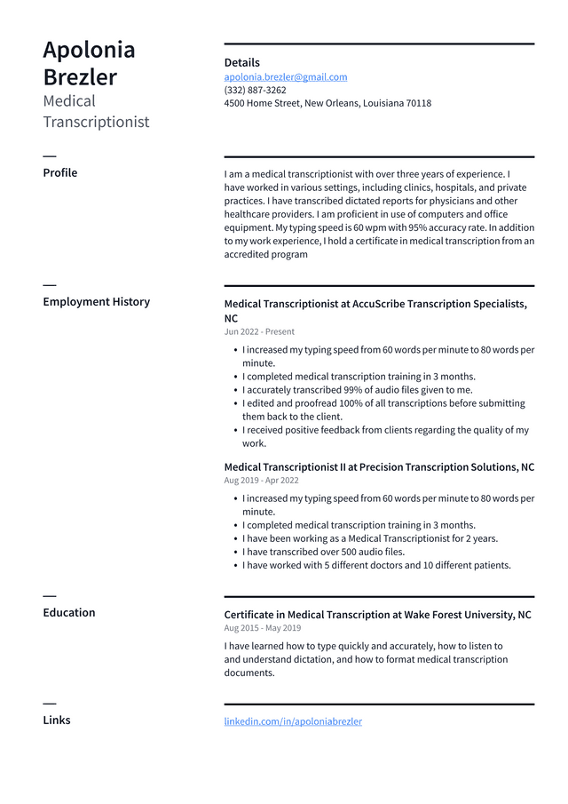 Medical Resume Example and Writing Guide - ResumeLawyer