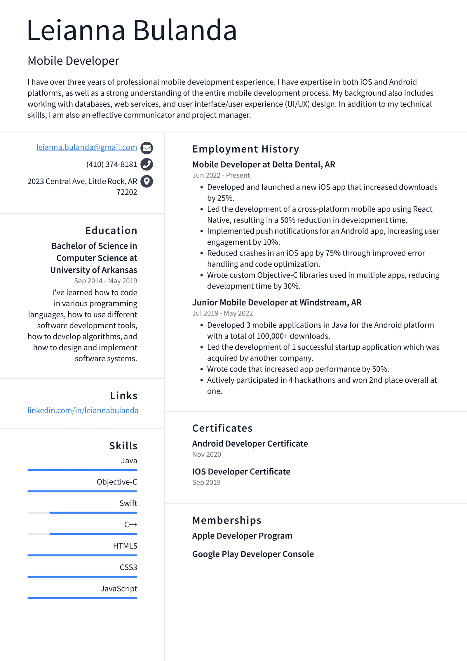 Web Developer Resume Example and Writing Guide - ResumeLawyer