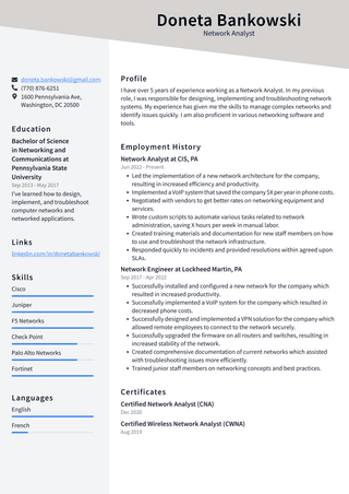 Network Engineer Resume Example and Writing Guide - ResumeLawyer