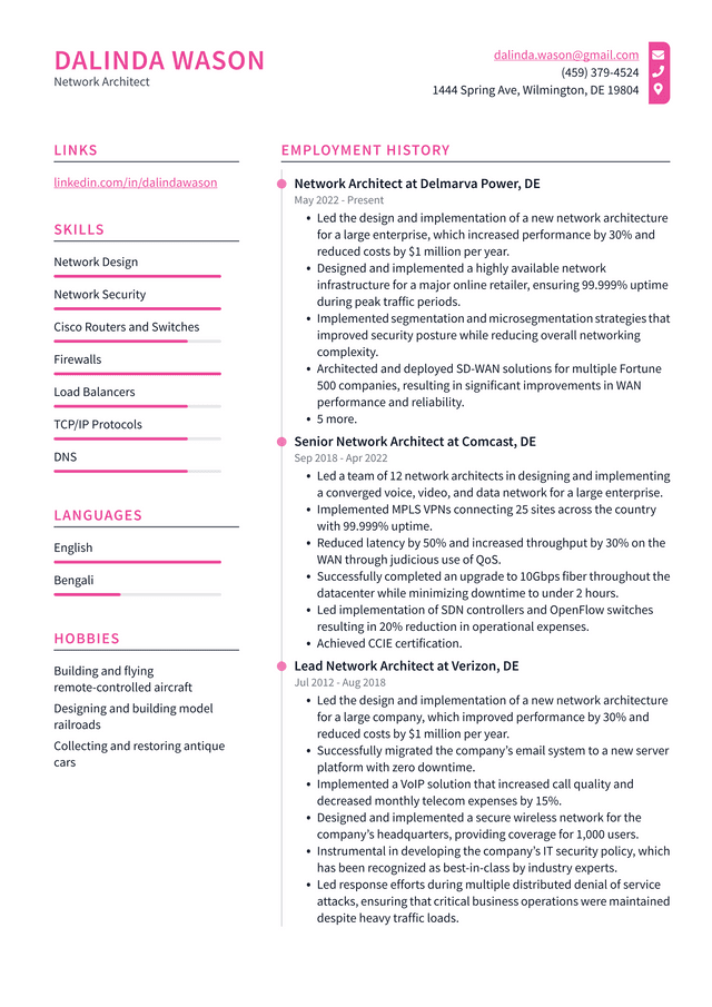 Network Engineer Resume Example and Writing Guide - ResumeLawyer