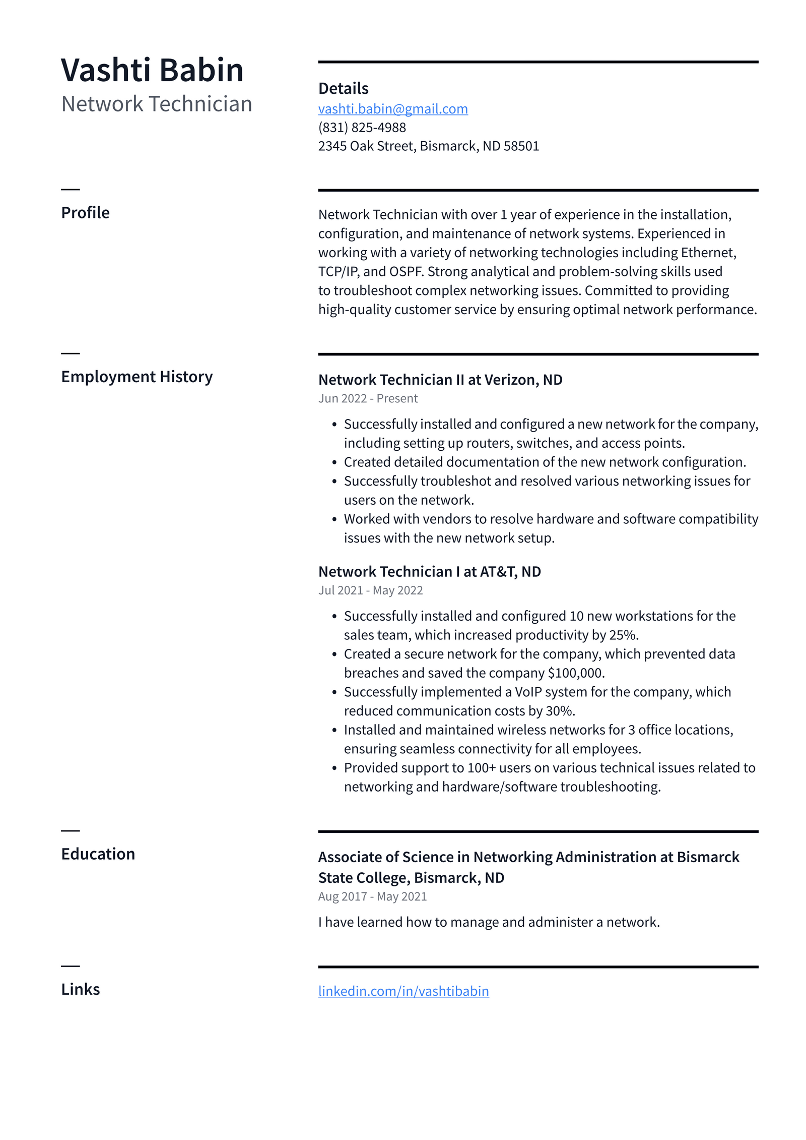 Network Engineer Resume Example and Writing Guide - ResumeLawyer