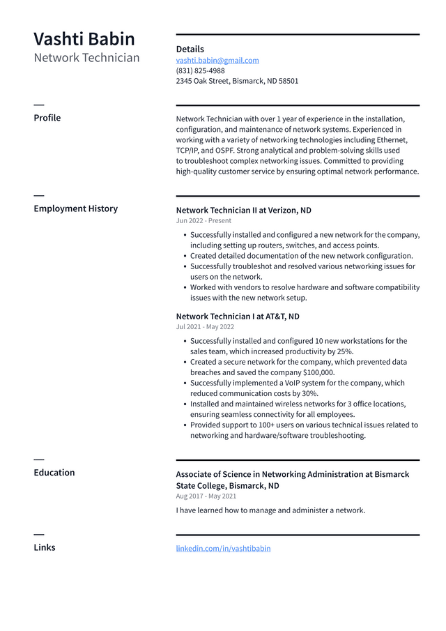 Network Engineer Resume Example and Writing Guide - ResumeLawyer