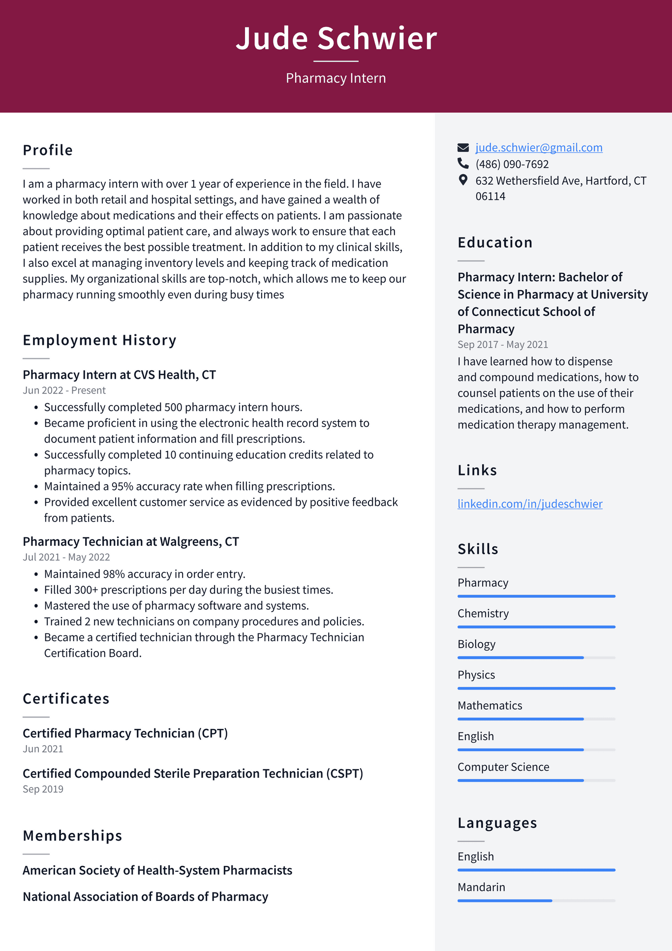 Pharmacist Resume Example and Writing Guide - ResumeLawyer
