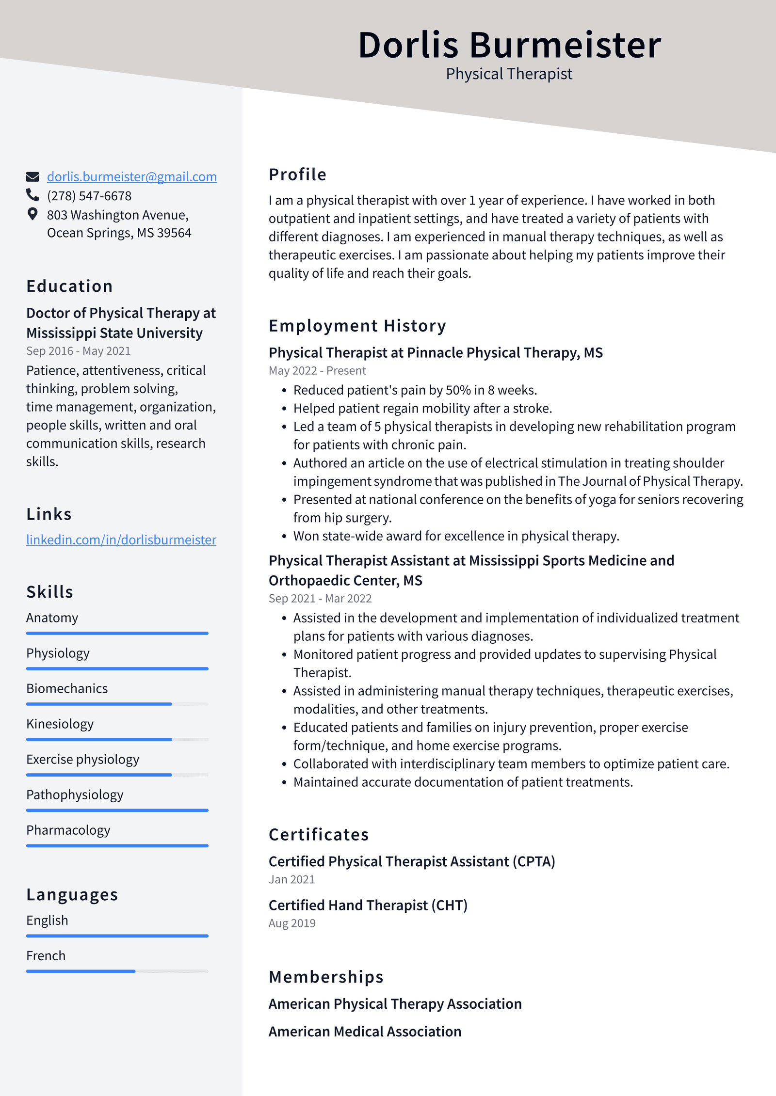 Occupational Therapist Resume Example and Writing Guide Occupational Therapist Resume Example and Writing Guide