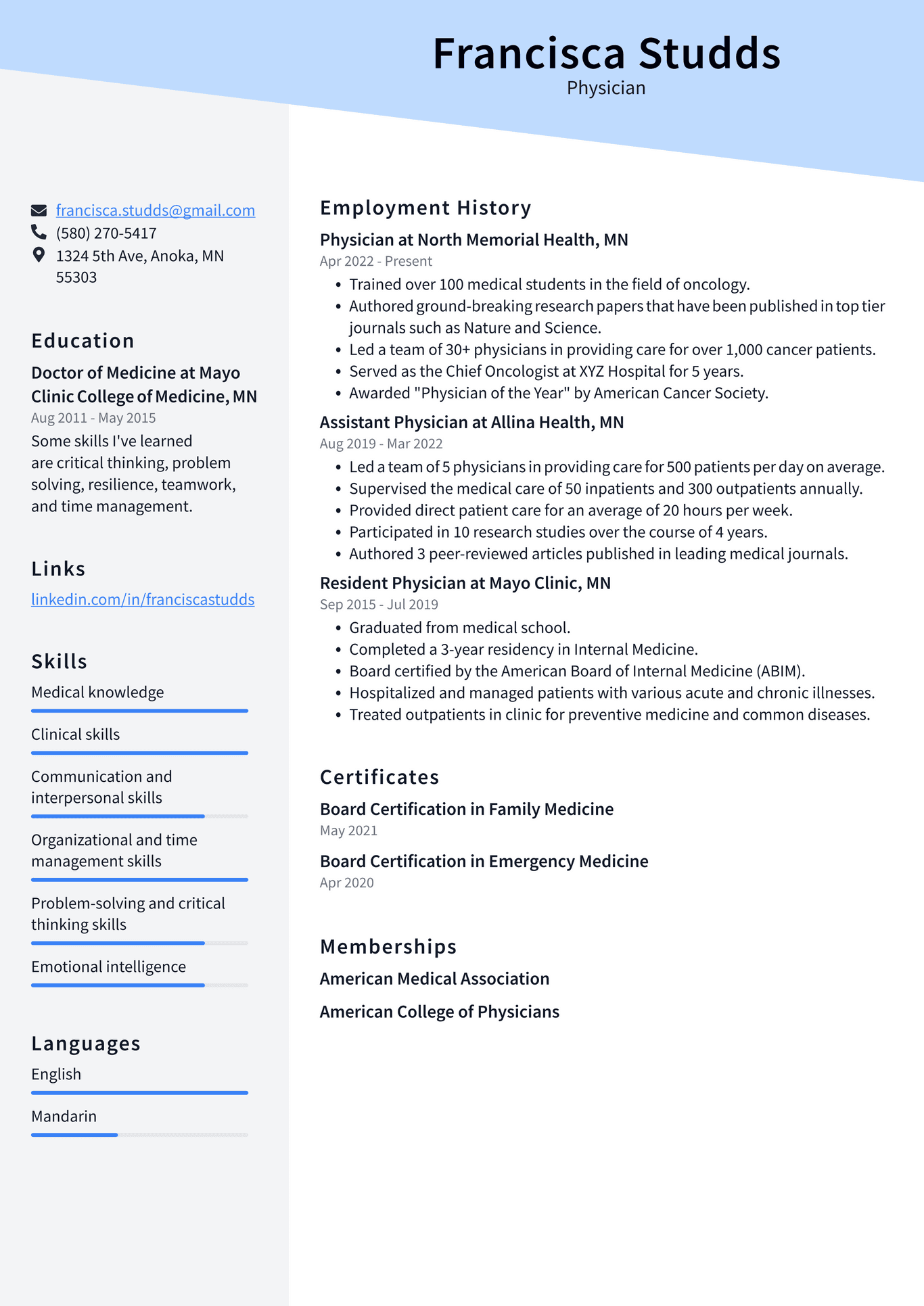 Healthcare Resume Example and Writing Guide - ResumeLawyer