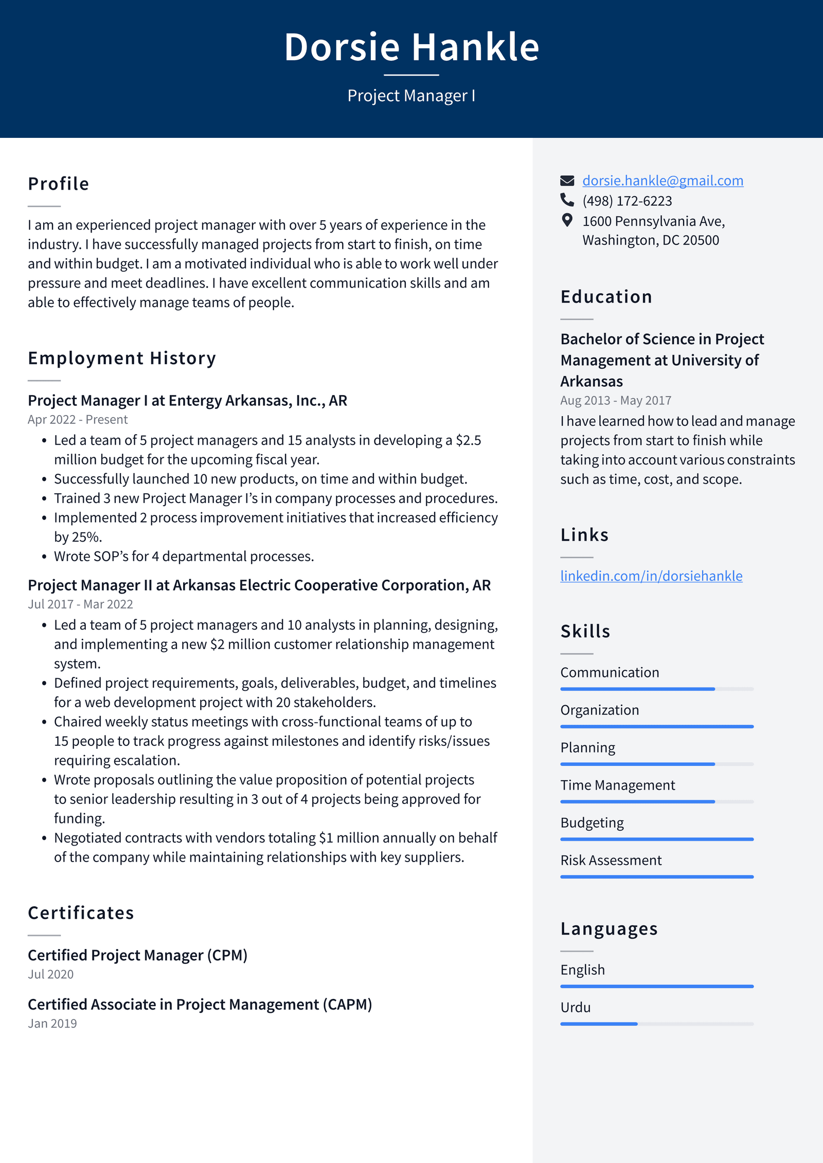Project Manager Resume Example and Writing Guide - ResumeLawyer