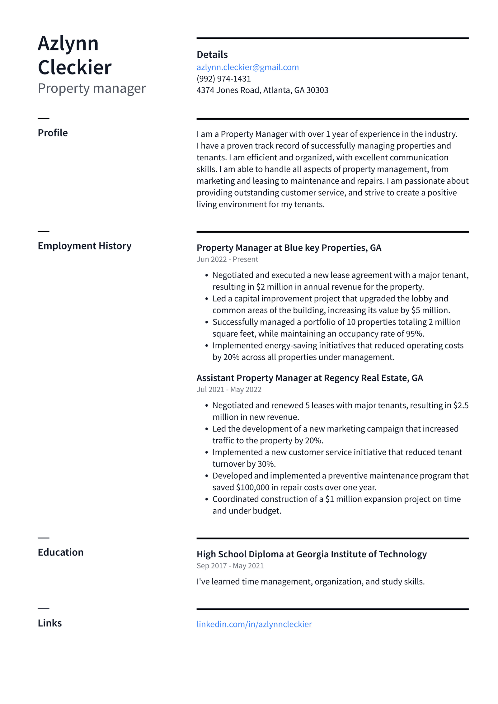 Realtor Resume Example and Writing Guide - ResumeLawyer