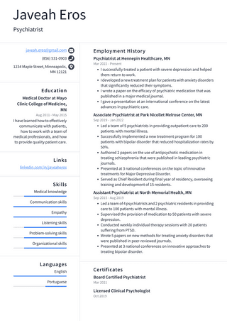 Psychotherapist Resume Example and Writing Guide - ResumeLawyer