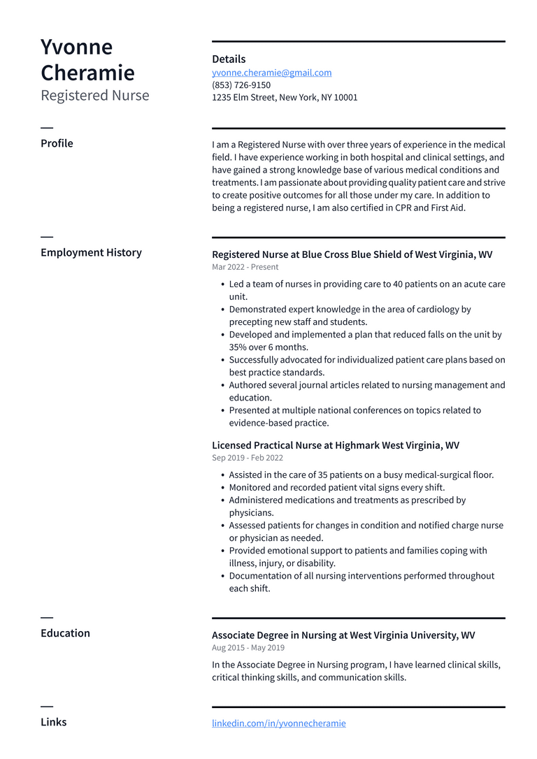 Nursing Home Resume Example and Writing Guide - ResumeLawyer