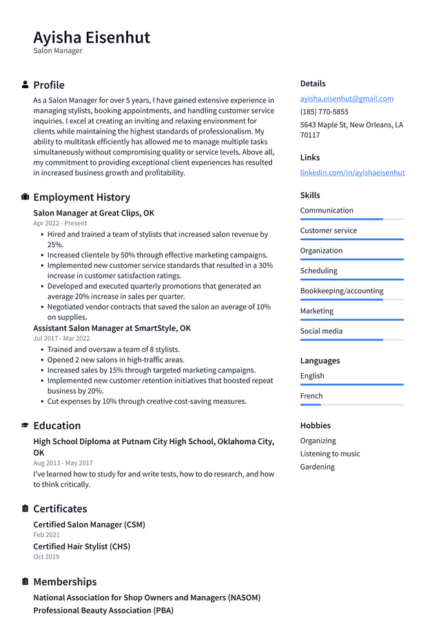 Hair Stylist Resume Example And Writing Guide - Resumelawyer