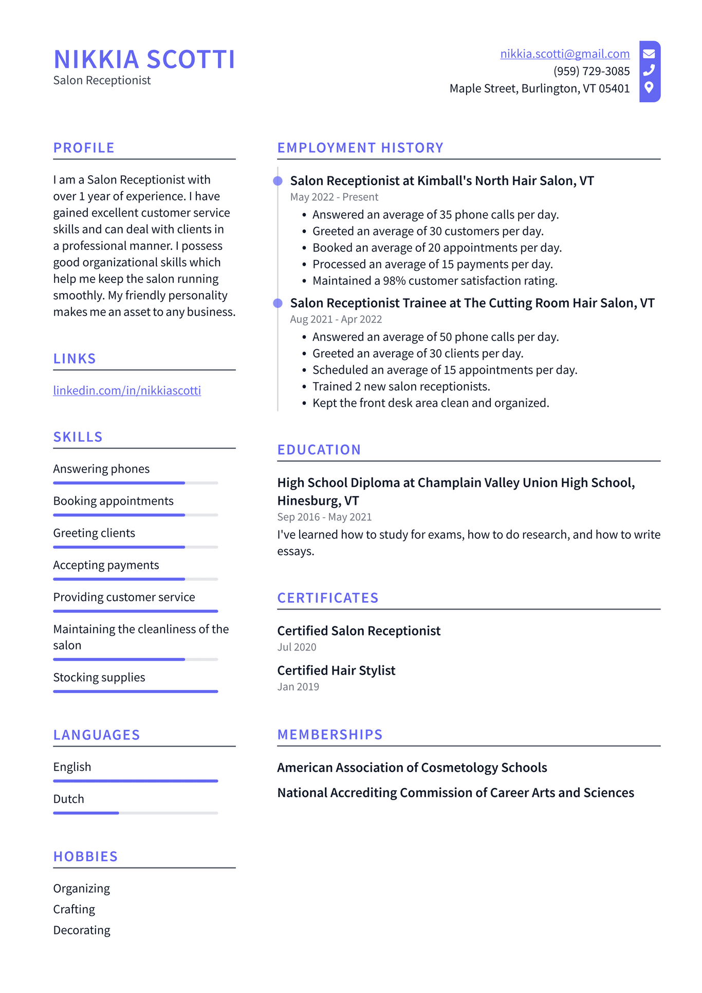Receptionist Resume Example And Writing Guide - Resumelawyer