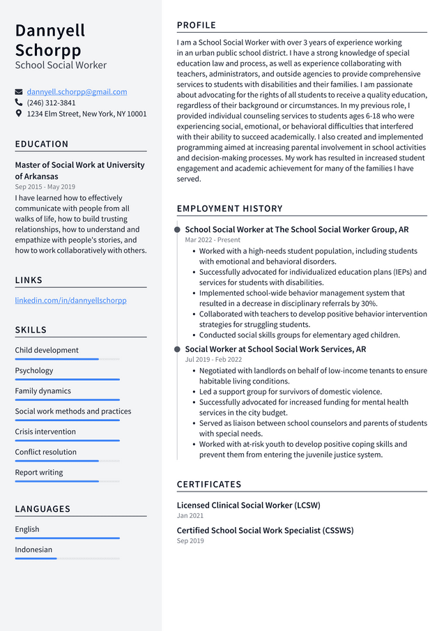 Social Worker Resume Example and Writing Guide - ResumeLawyer