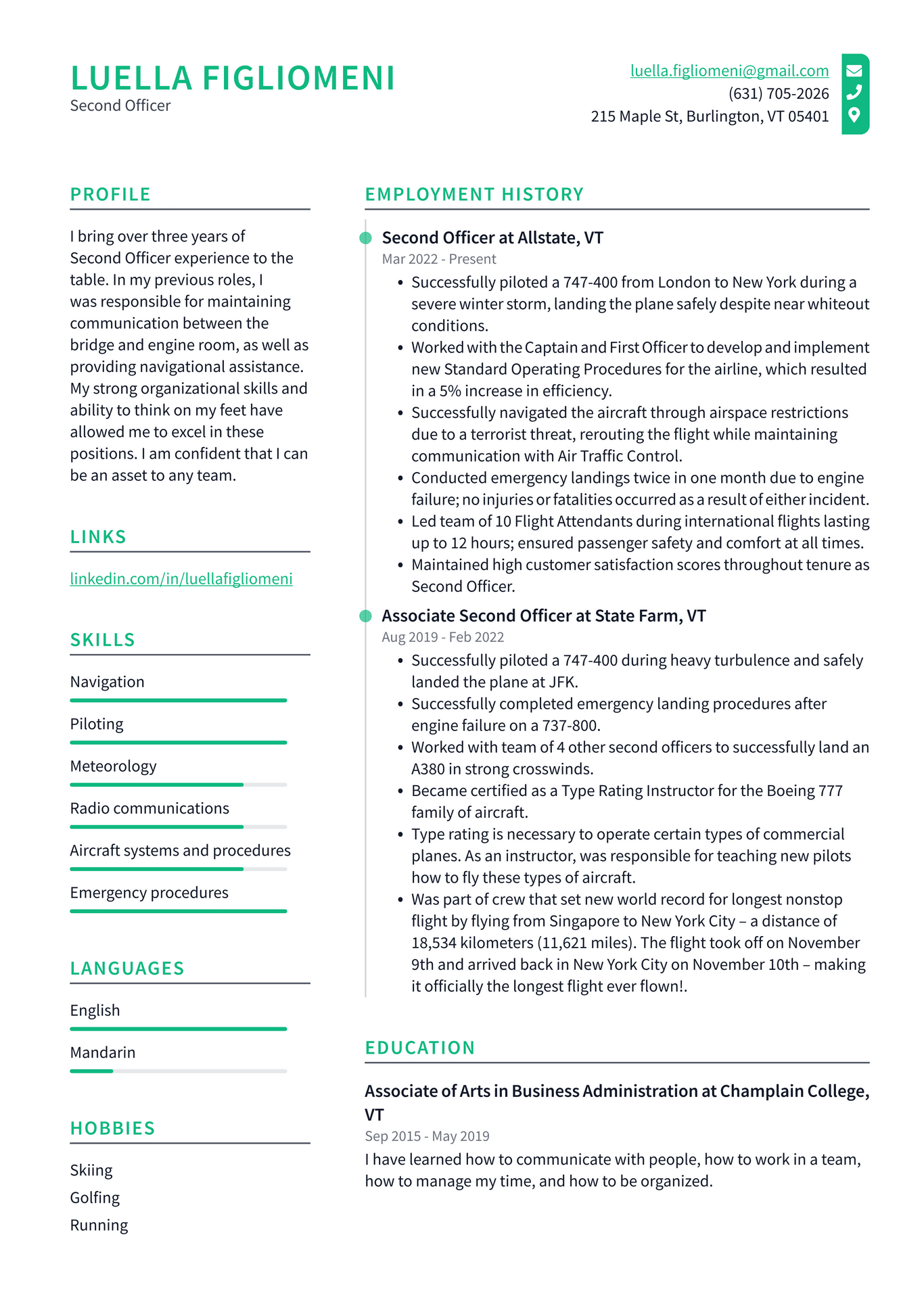 Pilot Resume Example and Writing Guide - ResumeLawyer