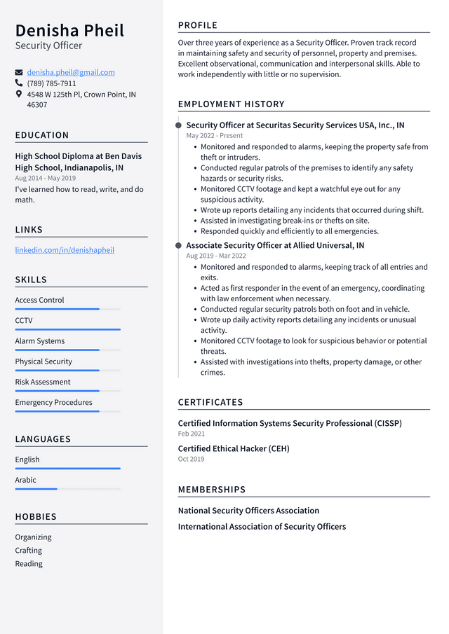 Security Guard Resume Example and Writing Guide - ResumeLawyer