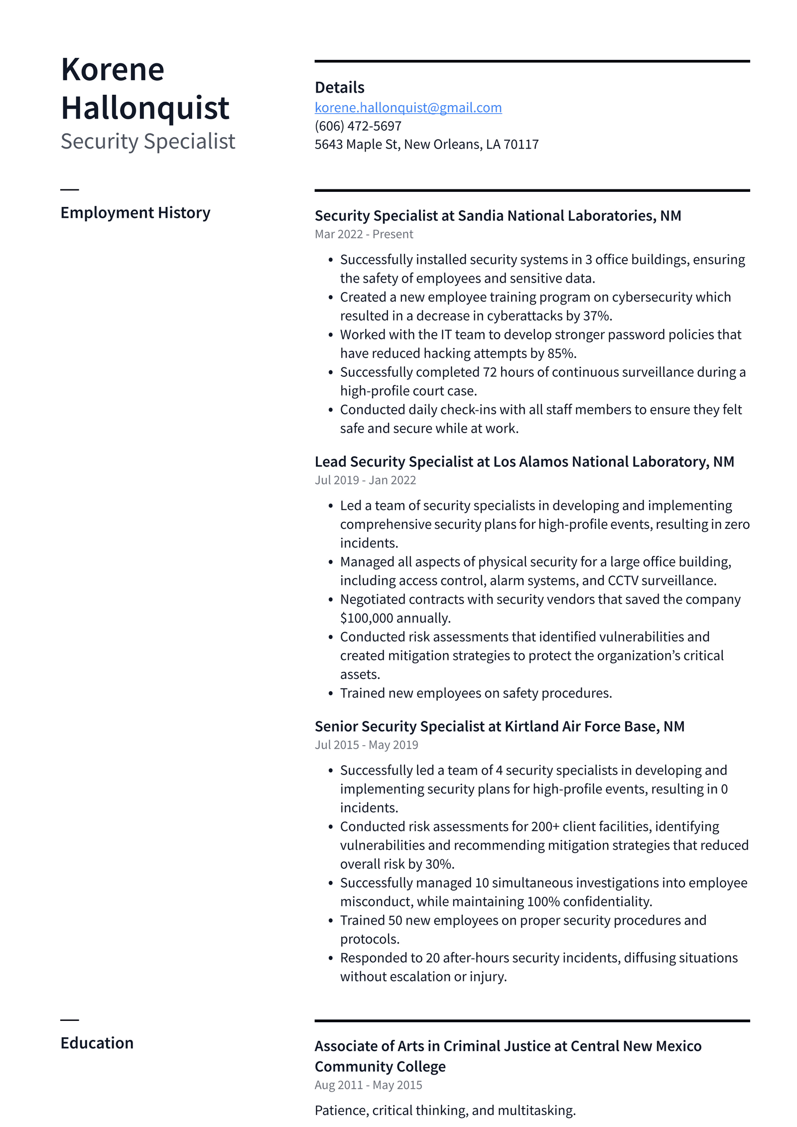 Cyber Security Resume Example and Writing Guide - ResumeLawyer