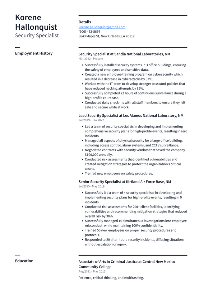 Cyber Security Resume Example and Writing Guide - ResumeLawyer