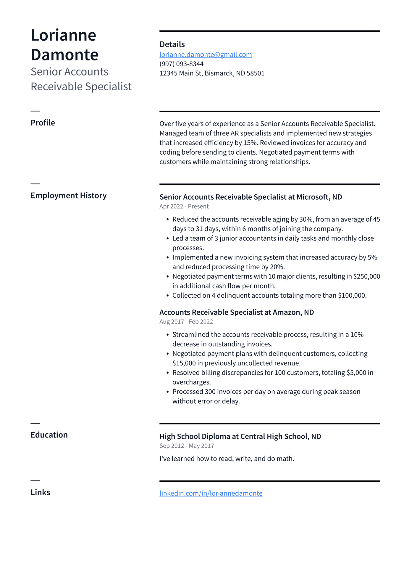 Senior Accountant Resume Example and Writing Guide - ResumeLawyer