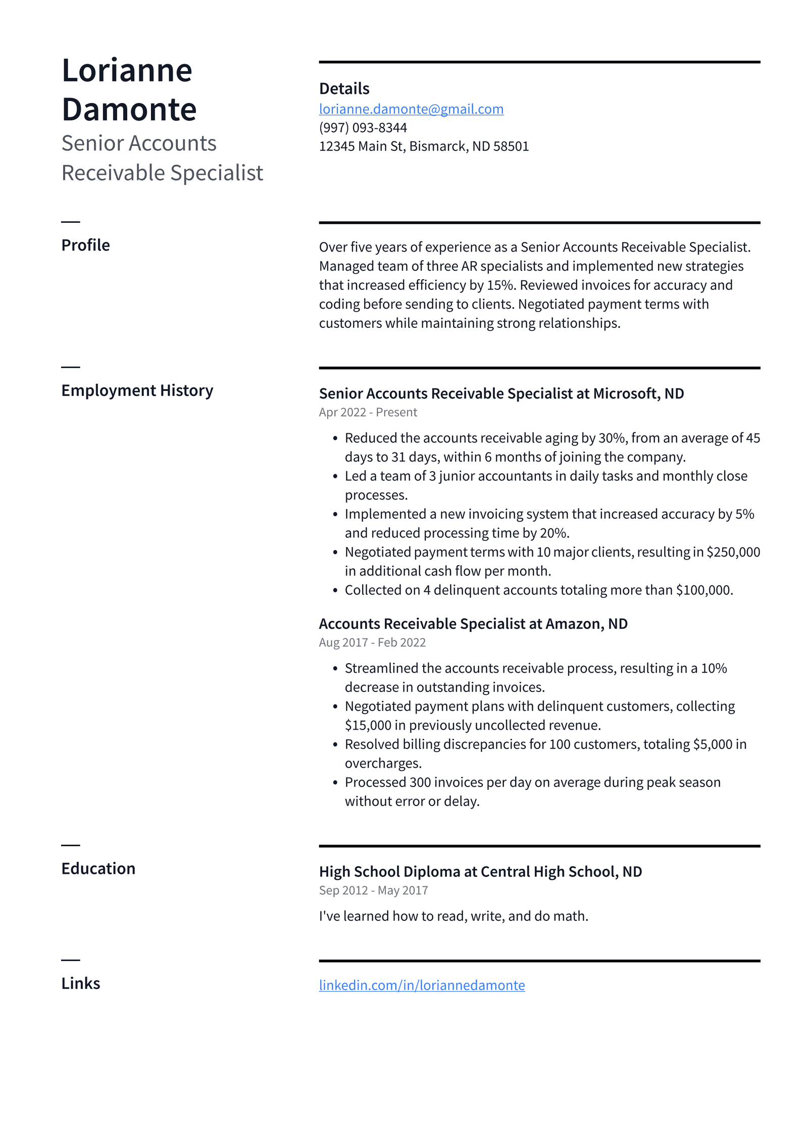 Senior Accountant Resume Example and Writing Guide - ResumeLawyer