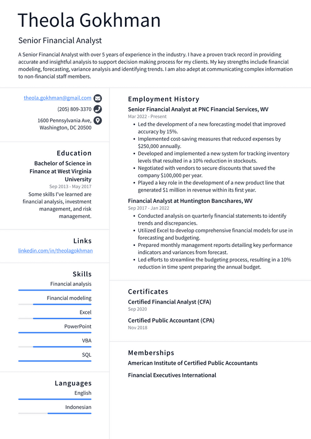 Senior Accountant Resume Example and Writing Guide - ResumeLawyer