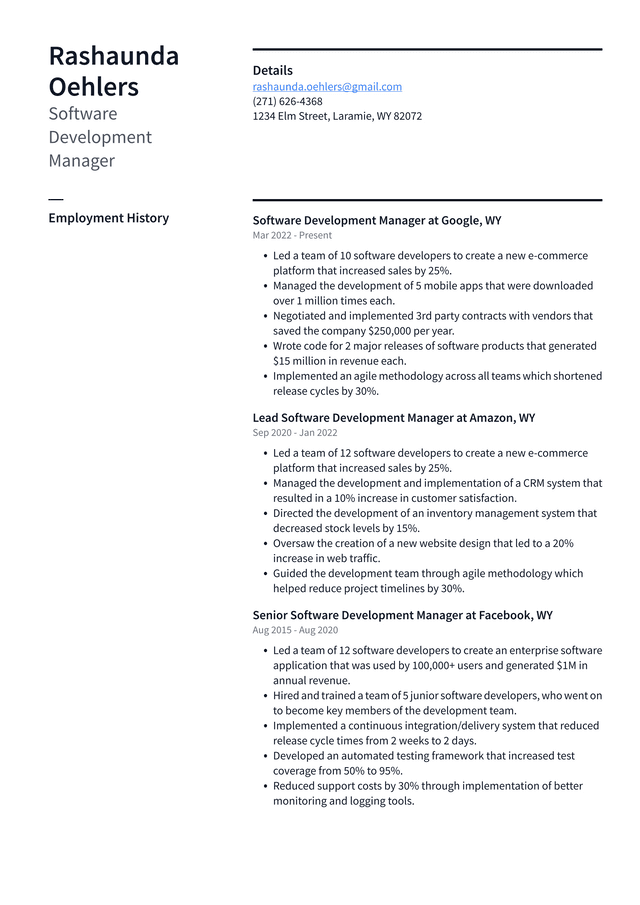 Software Developer Resume Example and Writing Guide - ResumeLawyer