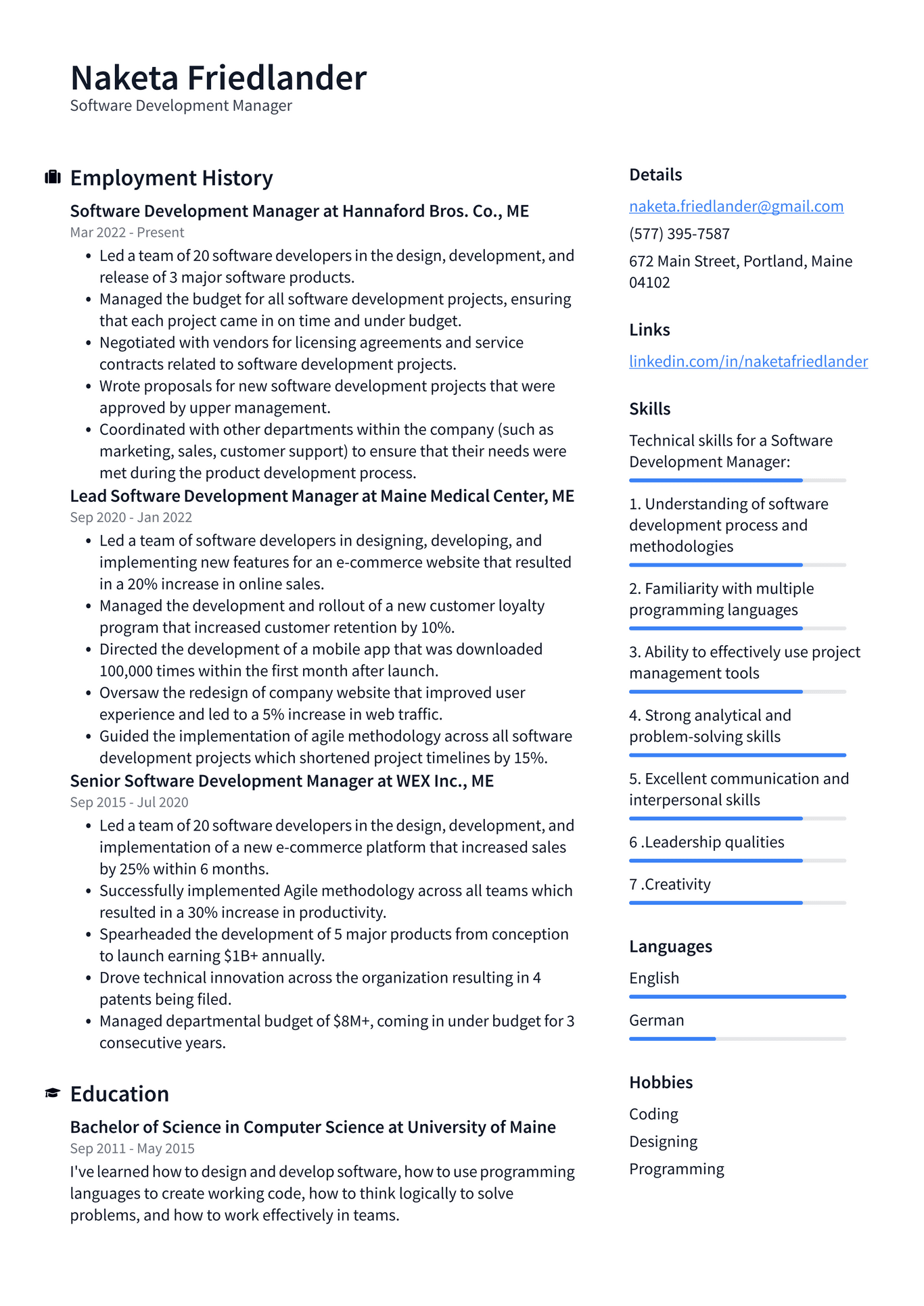 Senior Software Engineer Resume Example and Writing Guide