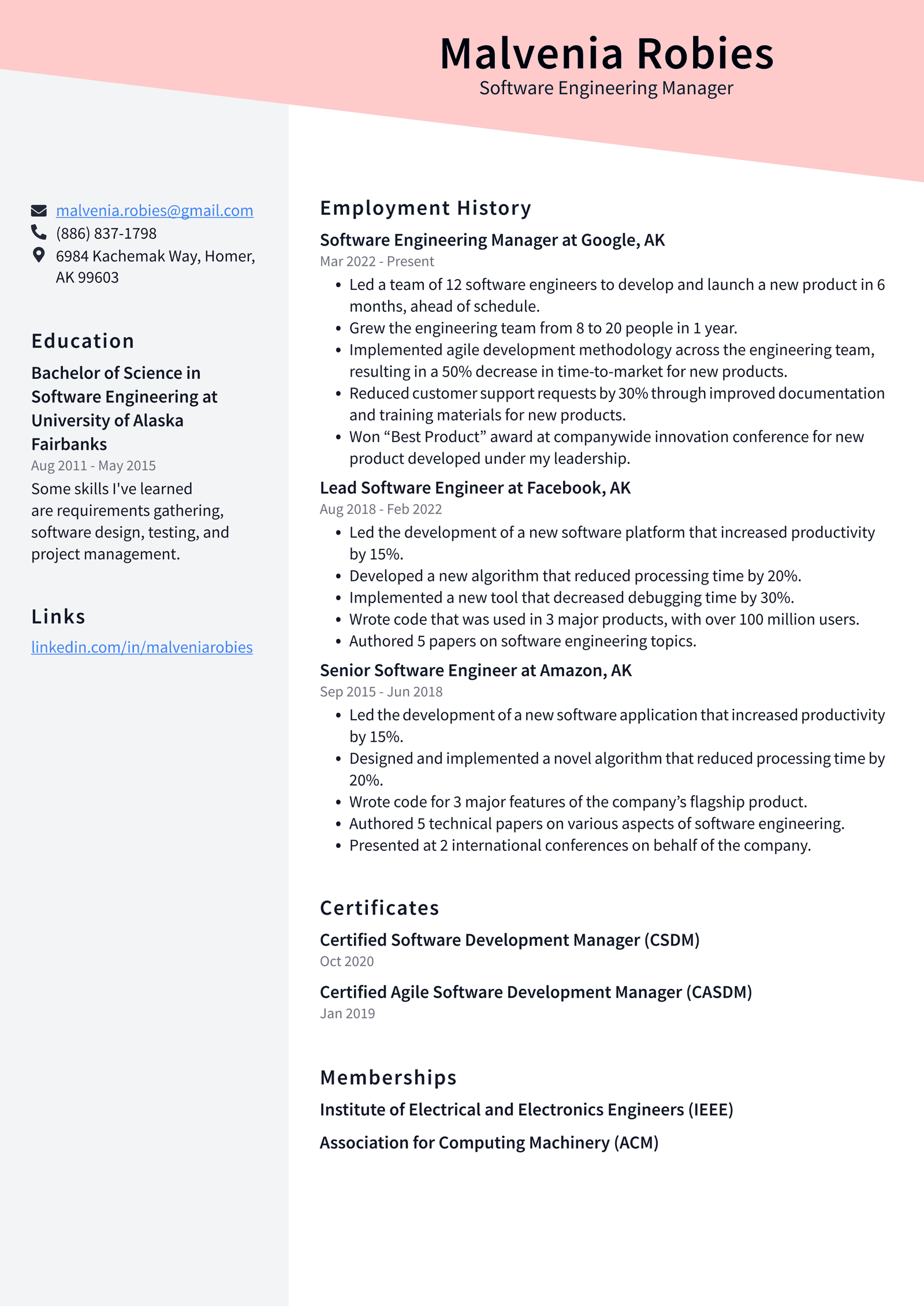 Software Developer Resume Example and Writing Guide - ResumeLawyer