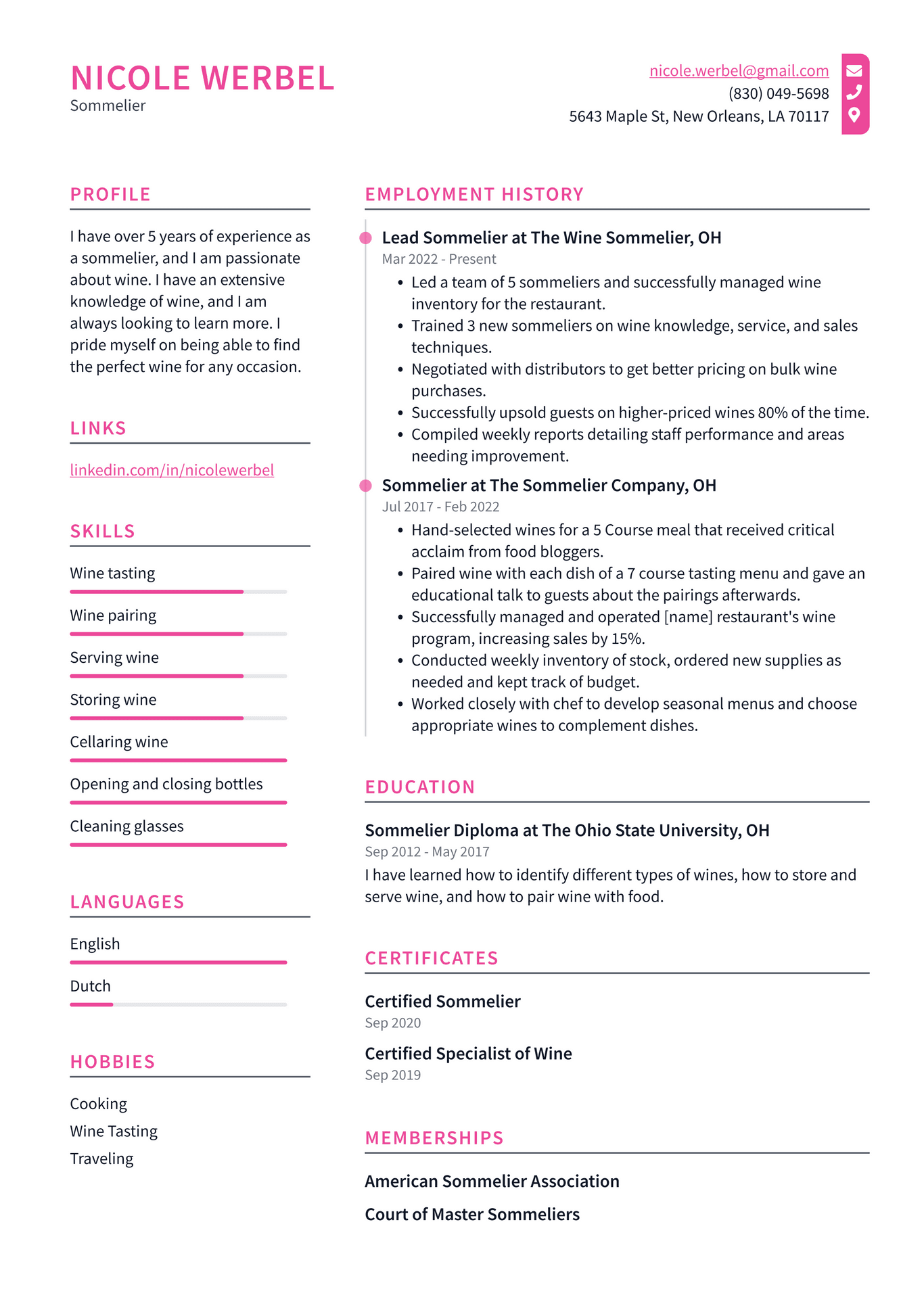 Pastry Chef Resume Example and Writing Guide - ResumeLawyer