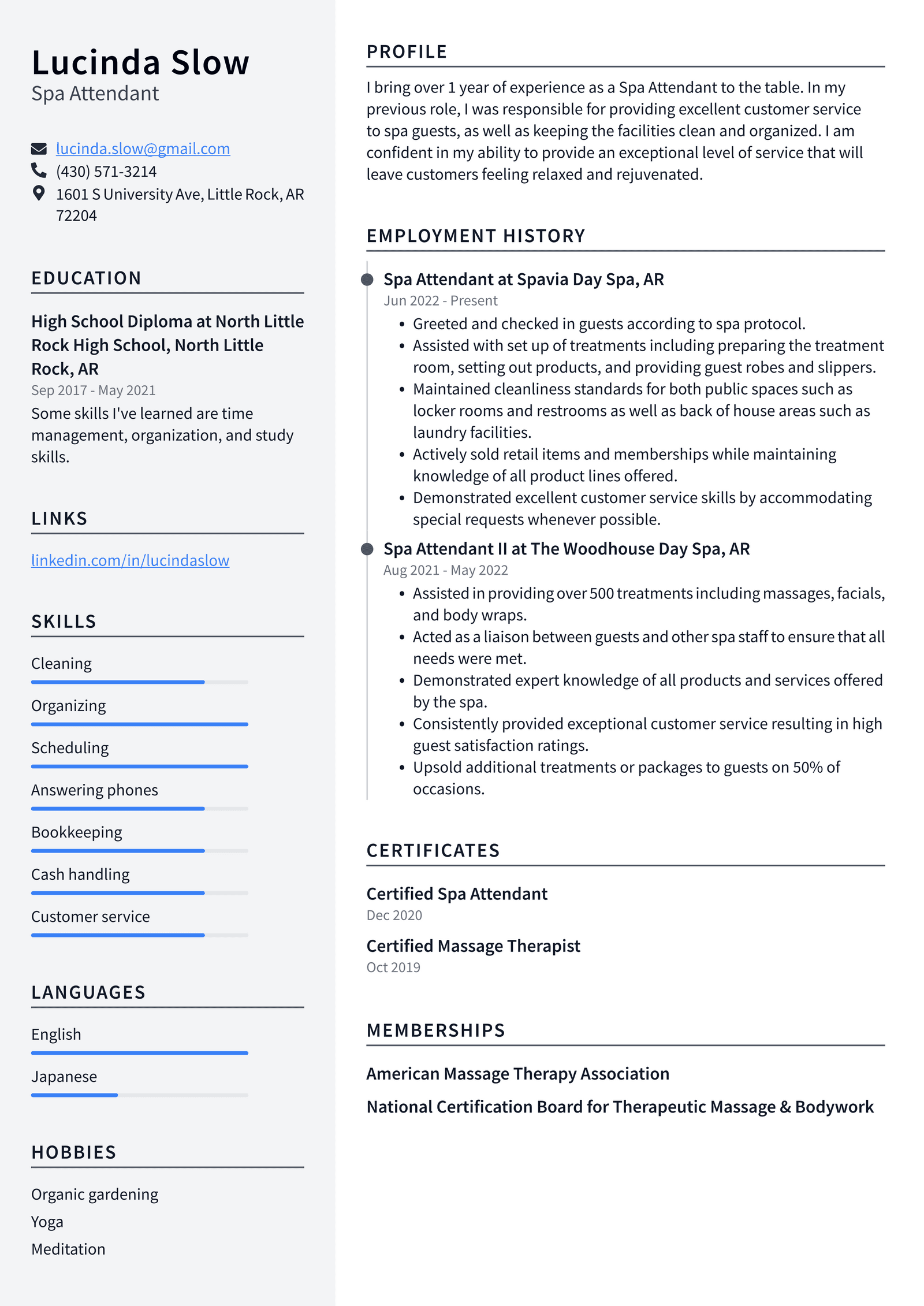 Spa Manager Resume Example and Writing Guide - ResumeLawyer