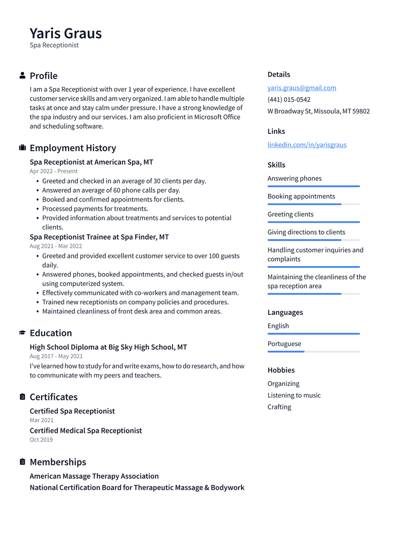 Receptionist Resume Example And Writing Guide - Resumelawyer