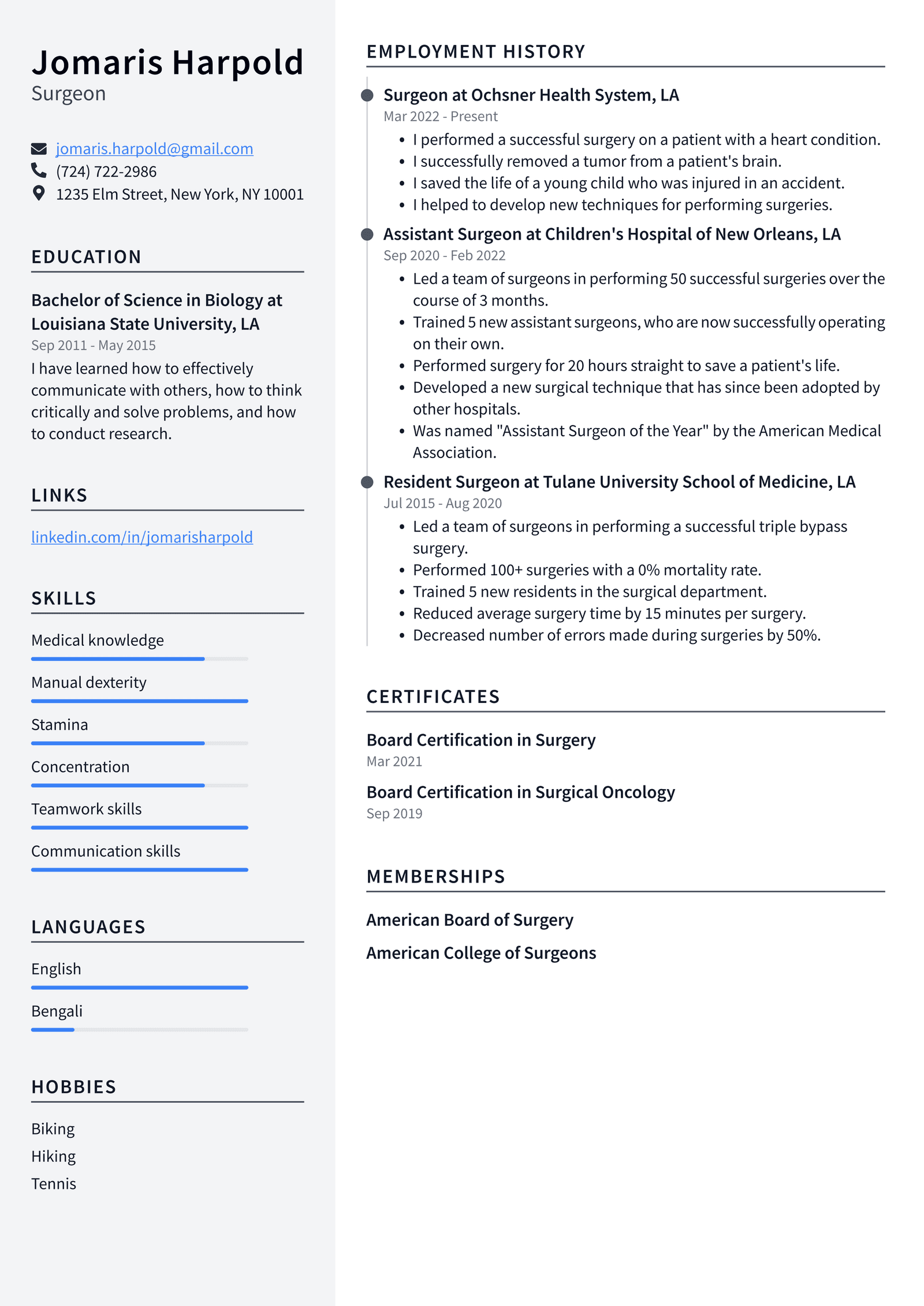 Doctor Resume Example and Writing Guide - ResumeLawyer