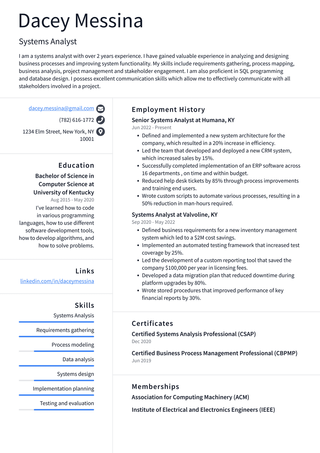 Business Analyst Resume Example and Writing Guide - ResumeLawyer